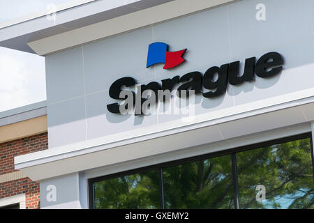 A logo sign outside of the headquarters of Sprague Energy in Portsmouth ...