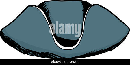 Front view of single tricorn hat over white background as sketch Stock ...