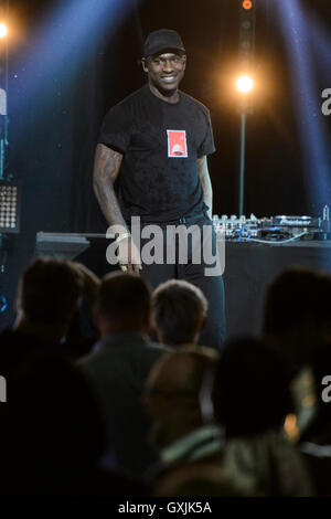Skepta performing on stage after he is announced as the winner of the ...