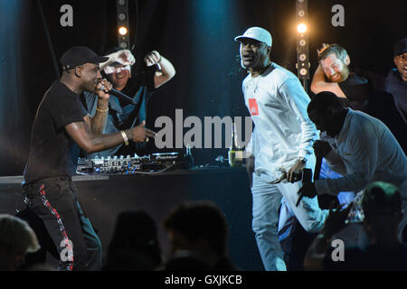Skepta performing on stage after he is announced as the winner of the ...