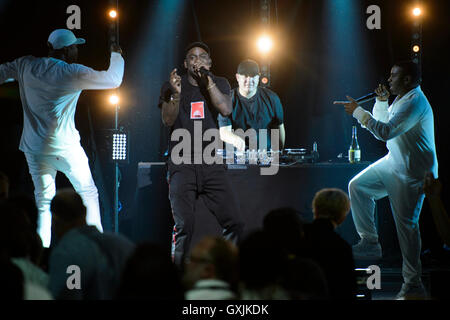 Skepta performing on stage after he is announced as the winner of the ...
