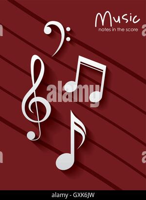 music note over striped background design Stock Vector Image & Art - Alamy