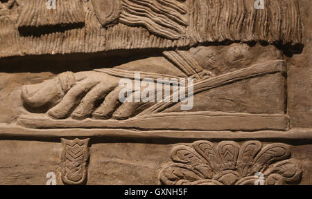 Relief of genius. Sandal. 9th century BC. Neo-Assyrian. Reign of ...