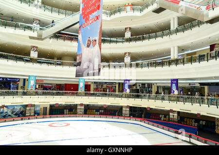 Ice rink in the middle of the Doha City Center, a large mall in Qatar ...