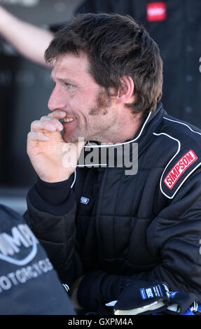 Guy Martin, in the pits of the Triumph Infor Rocket Streamliner as ...