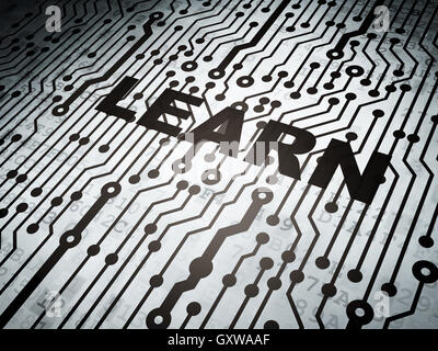 Education concept: circuit board with Learn Stock Photo - Alamy