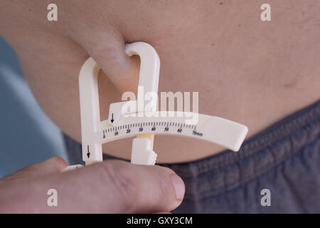 Body of a man measuring contour and body fat Stock Photo - Alamy