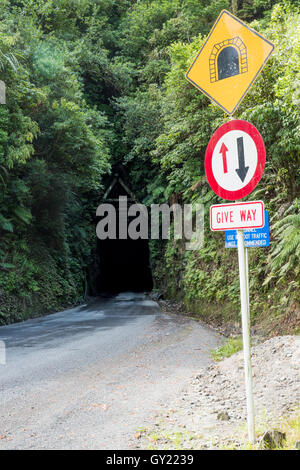 Uruti landscape with entrance to hill tunnel, Taranaki, New Plymouth ...