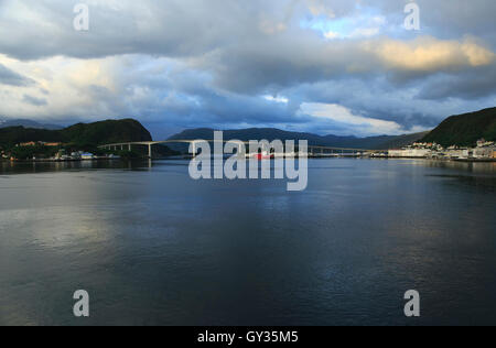 Large concrete road bridge, Nordsund Bridge, Kristiansund, Romsdal ...