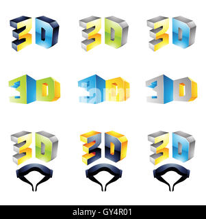 3D Viewing Experience logos isolated on a white background Stock Photo ...