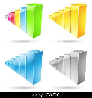 Vector illustration of a blue stat bars chart Stock Photo - Alamy