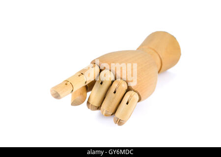 wooden hand wagging finger isolated on white background Stock Photo - Alamy