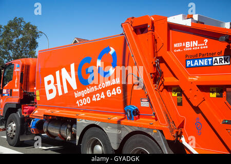 Bingo waste garbage collection truck in Sydney city centre,NSW ...