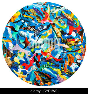 abstract colorful round collage Stock Photo - Alamy