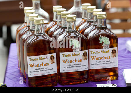Bottles of Trolls mead wenches brew Stock Photo - Alamy