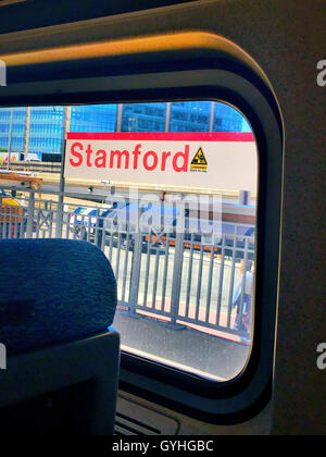 Amtrak station sign, USA Stock Photo - Alamy