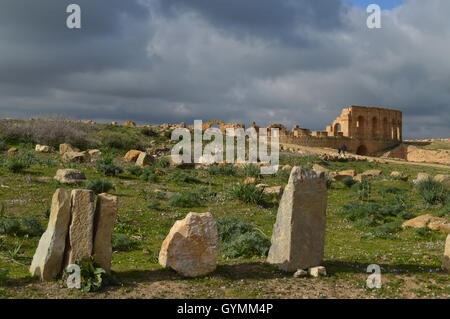Roman ruins of amphitheater at Uthina, Tunisia Stock Photo - Alamy