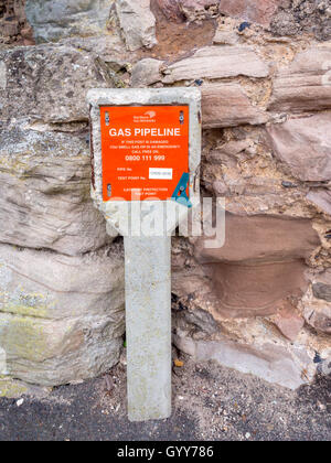 Warning sign, high pressure gas pipeline, gas main, National Grid Stock ...