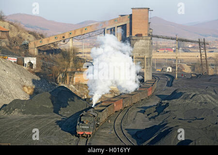 An SY class 2-8-2 steam locomotive on static display in the Banpo ...