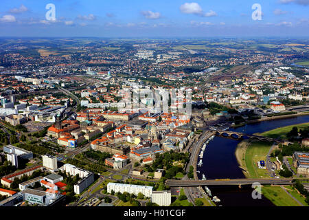 inner city of Dresen with Frauenkirche, 20.06.2016, aerial view Stock ...