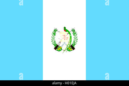Flag of Guatemala, blue white with the emblem of the flag of the ...