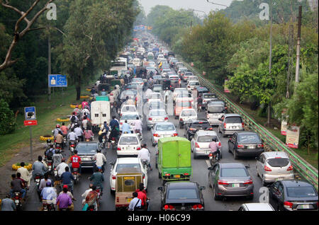 Lahore, Pakistan. 19th Sep, 2016. Numerous vehicles are stuck in ...