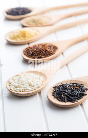 Raw White rice variety Arborio for Italian risotto dishes in glass jar ...