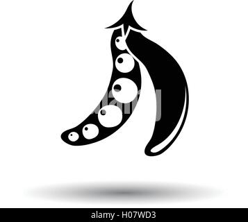 Pea icon. White background with shadow design. Vector illustration ...