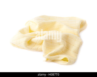 Yellow rag over white isolated background Stock Photo - Alamy