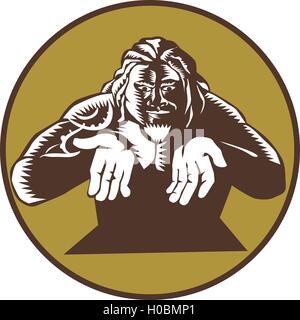 Illustration of Samoan legend god Tagaloa releasing his plover bird ...