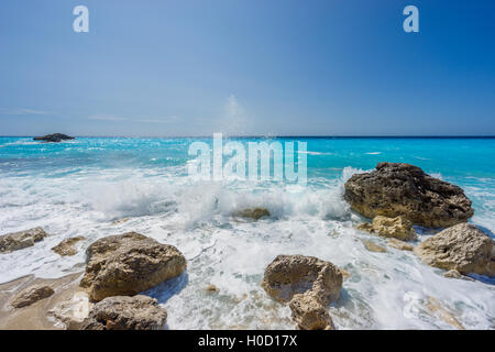 Beautiful beach on Lefkada lefkas island Greece Stock Photo - Alamy