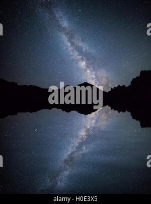 Night sky full of stars reflecting on the water surface Stock Photo - Alamy
