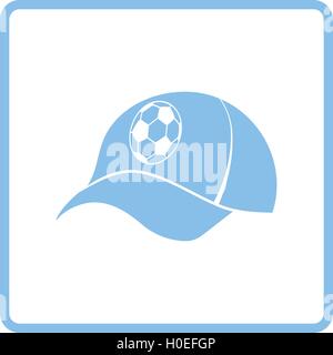 Football fans cap icon. Blue frame design. Vector illustration Stock ...