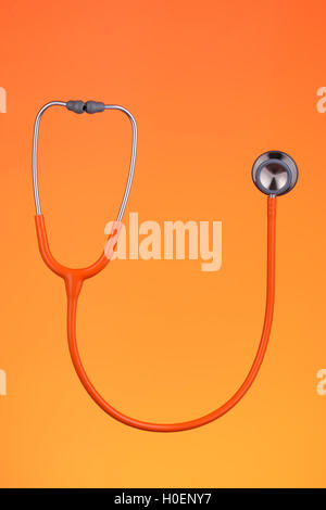 The diaphragm of medical stethoscope isolated on a white background ...