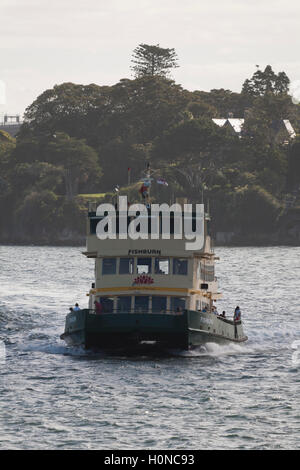 Sydney first fleet ferry Fishburn and sydney harbor bridge, Sydney,New ...