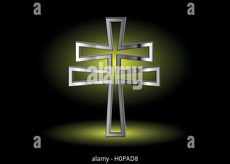 Double Christian cross crucifix symbol of faith and love for God Jesus ...
