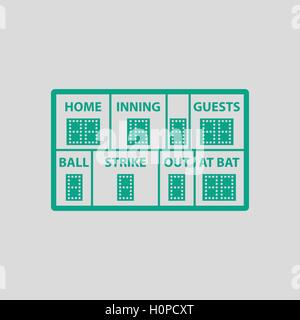 Baseball scoreboard icon. Gray background with green. Vector ...