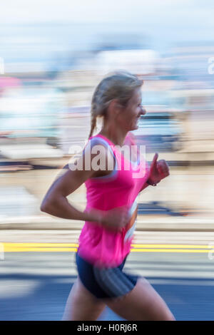 Runner at the Long Course, Tenby, 2015 Stock Photo - Alamy