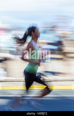 Runner at the Long Course, Tenby, 2015 Stock Photo - Alamy
