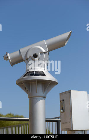 Telescope for panoramic views, token for tourist use Stock Photo - Alamy