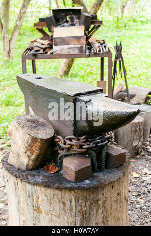 forge of country outdoor blacksmith on backyard Stock Photo - Alamy