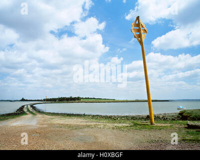 Road and tidal causeway to Northey Island National Trust bird reserve ...