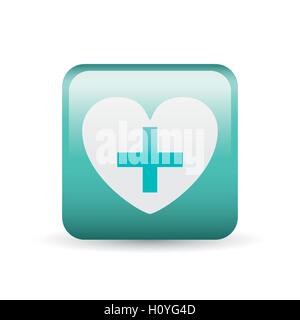 Cross and heart shape inside frame design Stock Vector Image & Art - Alamy