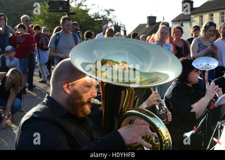 Jackfield Brass Band tuba player Stock Photo - Alamy