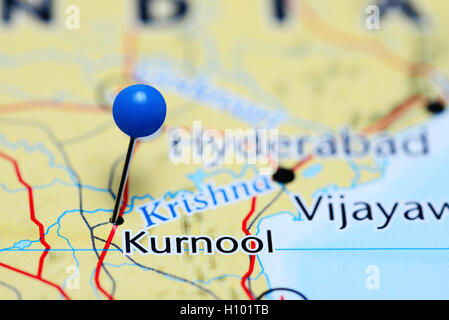 Kurnool pinned on a map of Asia Stock Photo - Alamy