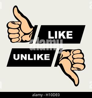 like and unlike hand symbol Stock Vector Image & Art - Alamy