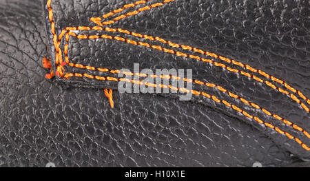 Shoe stiches on boot close up Stock Photo - Alamy