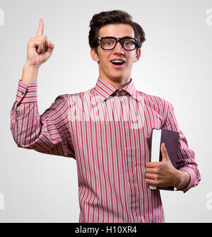 man raised his index finger Stock Photo - Alamy