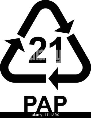 Paper recycling code PAP 21 line icon. Consumption code. Editable ...