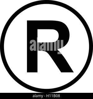 Registered Trademark Icon, Letter R Symbol Vector Art Illustration ...